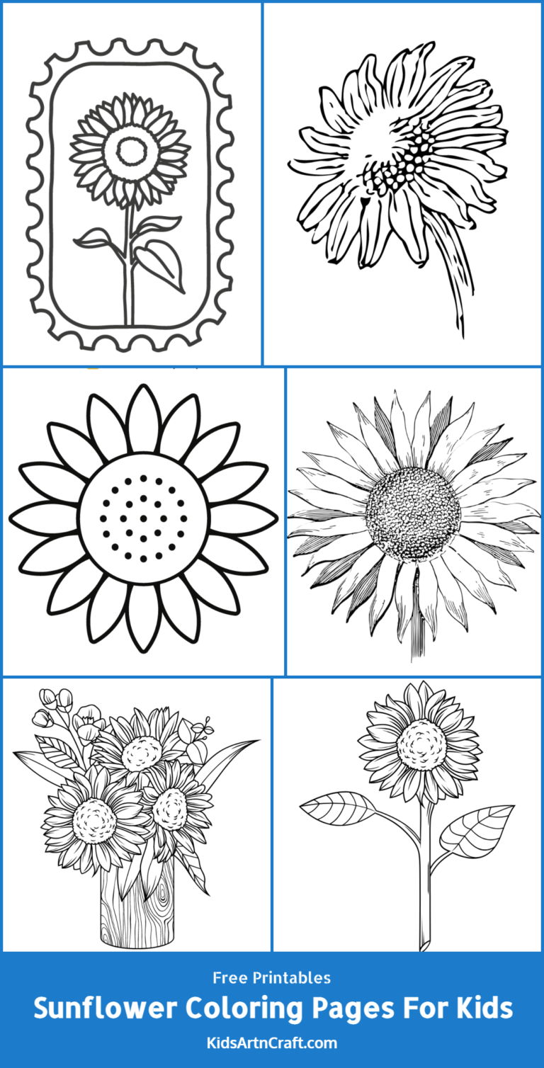 Sunflower Coloring Pages For Kids – Free Printables - Kids Art & Craft