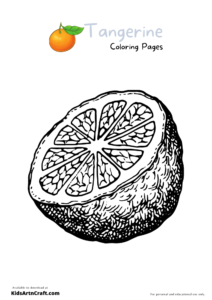 Tangerine Coloring Pages For Kids – Free Printables - Kids Art & Craft