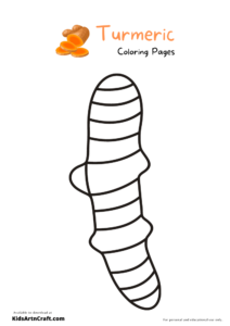 Turmeric Coloring Pages For Kids – Free Printables - Kids Art & Craft