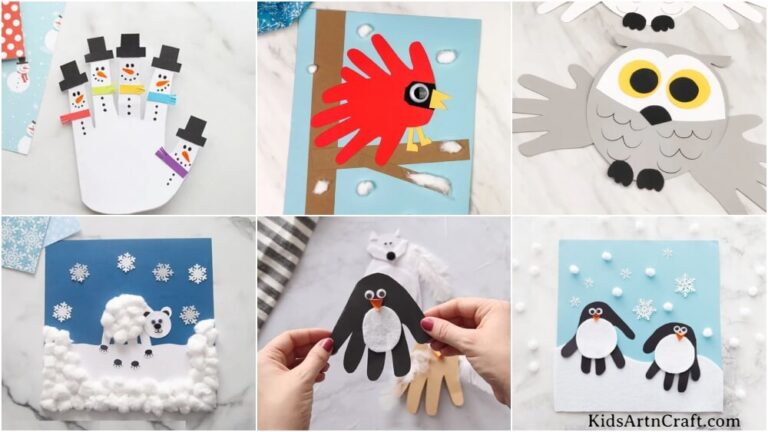 Winter Handprint Crafts For Kids - Kids Art & Craft
