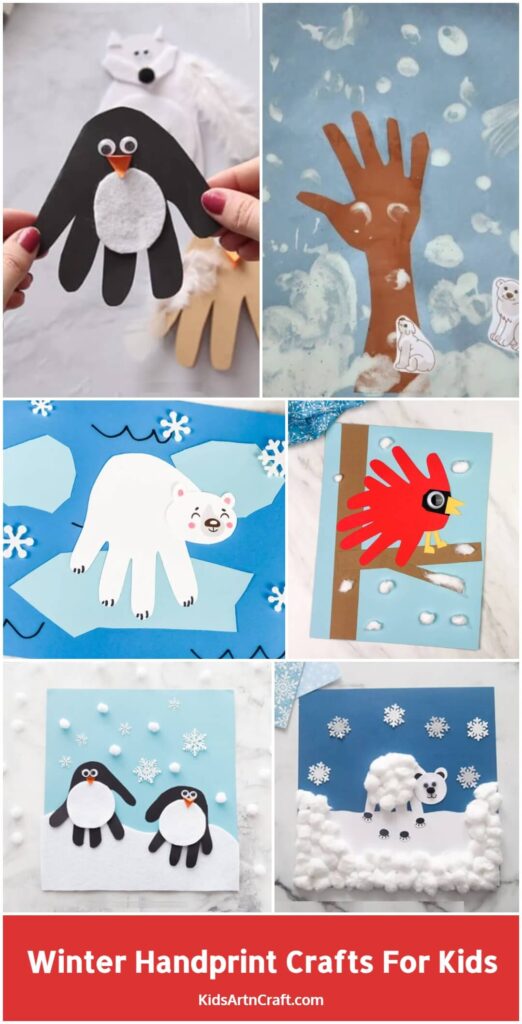 Winter Handprint Crafts For Kids - Kids Art & Craft