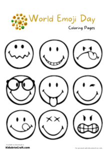 World Emoji Day Coloring Pages For Kids – Free Printables - Kids Art ...