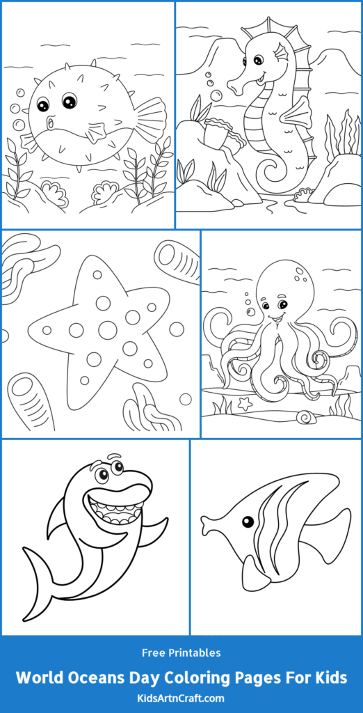 World Oceans Day Coloring Pages For Kids – Free Printables - Kids Art ...