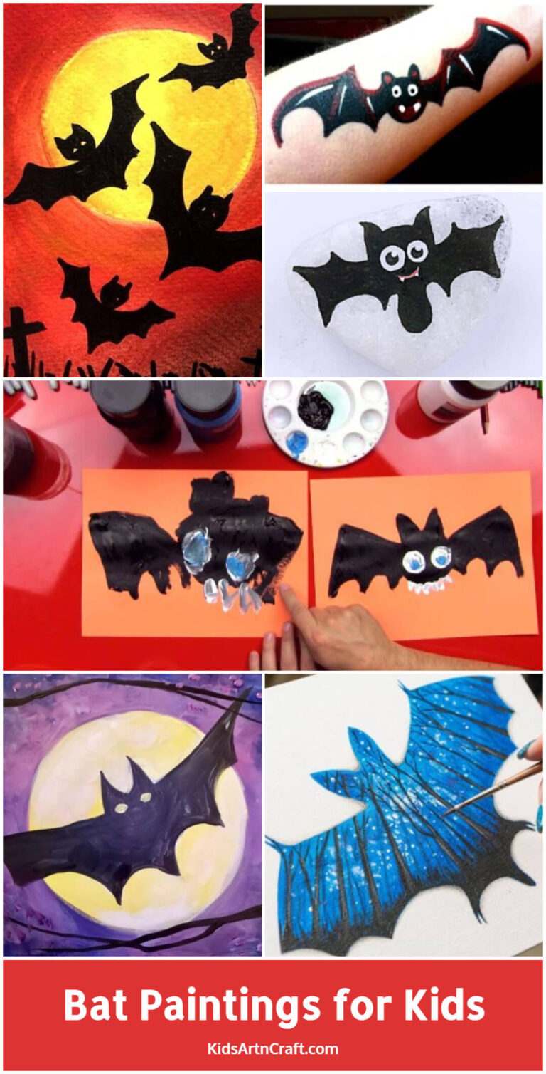 Bat Paintings for Kids - Kids Art & Craft