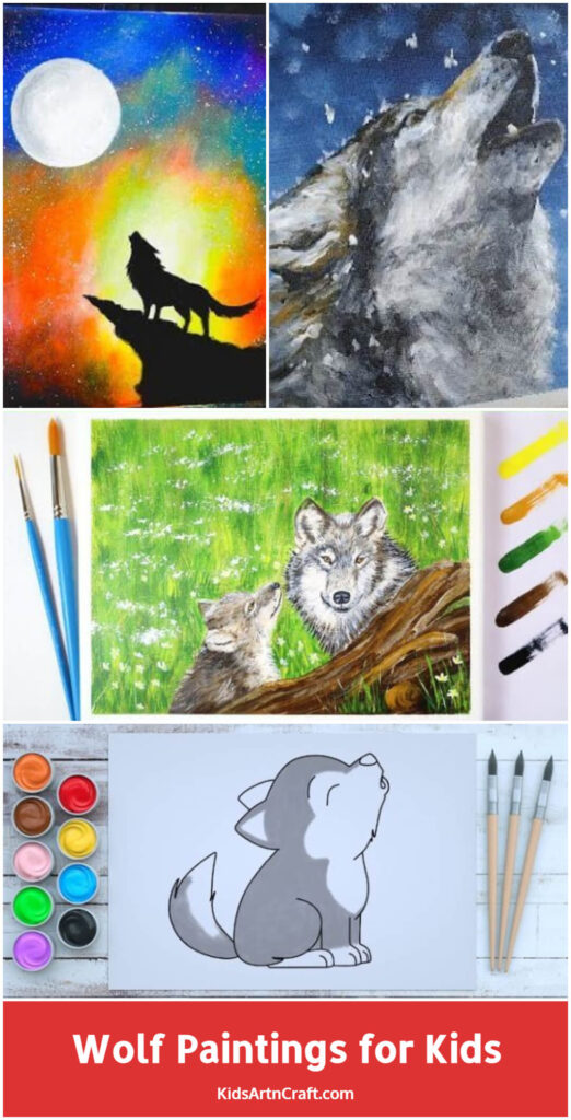 Wolf Paintings for Kids - Kids Art & Craft