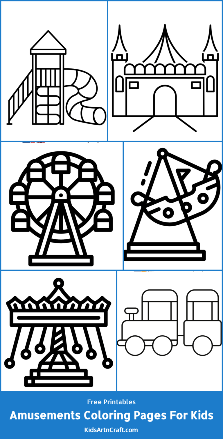 Amusements Parks Coloring Pages For Kids – Free Printables - Kids Art ...