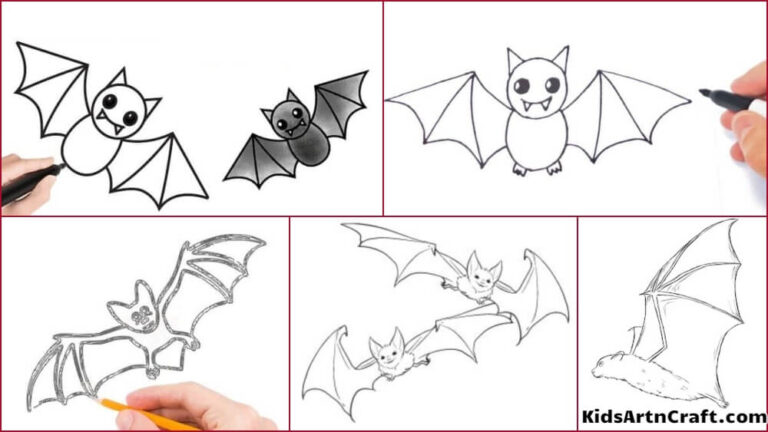 Bat Drawing & Sketches for Kids - Kids Art & Craft