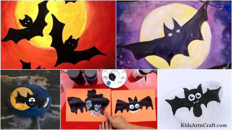 Bat Paintings for Kids - Kids Art & Craft