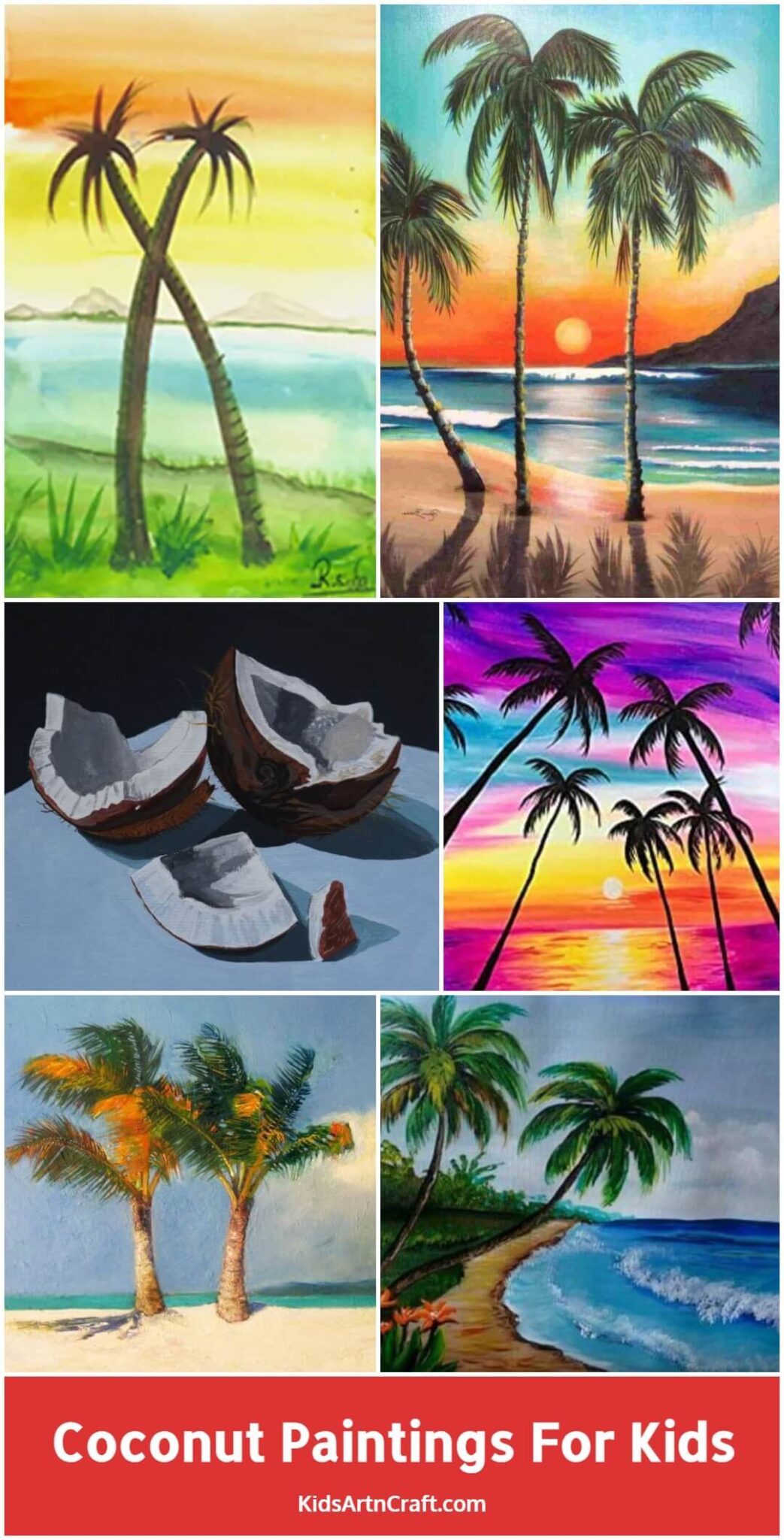 Coconut Paintings for Kids - Kids Art & Craft