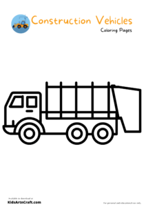 Construction Vehicles Coloring Pages For Kids – Free Printables - Kids ...