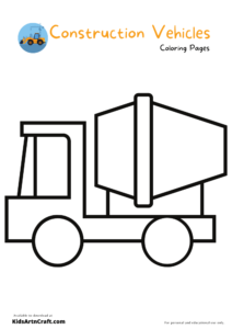 Construction Vehicles Coloring Pages For Kids – Free Printables - Kids ...
