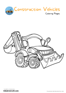 Construction Vehicles Coloring Pages For Kids – Free Printables - Kids ...