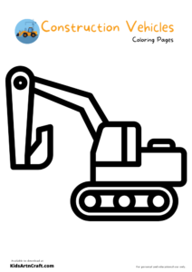 Construction Vehicles Coloring Pages For Kids – Free Printables - Kids ...