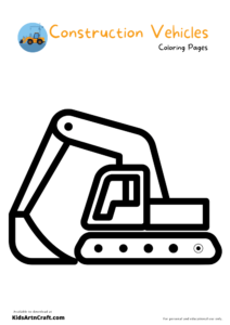 Construction Vehicles Coloring Pages For Kids – Free Printables - Kids ...