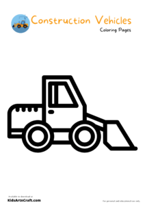 Construction Vehicles Coloring Pages For Kids – Free Printables - Kids ...