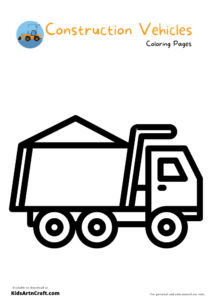 Construction Vehicles Coloring Pages For Kids – Free Printables - Kids ...