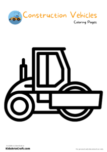 Construction Vehicles Coloring Pages For Kids – Free Printables - Kids ...