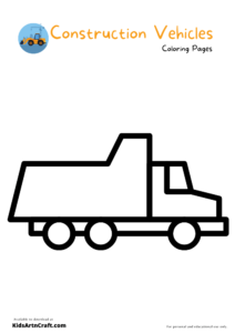Construction Vehicles Coloring Pages For Kids – Free Printables - Kids ...