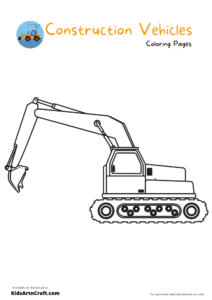 Construction Vehicles Coloring Pages For Kids – Free Printables - Kids ...