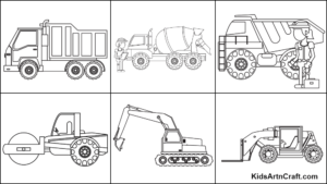 Construction Vehicles Coloring Pages For Kids – Free Printables - Kids ...