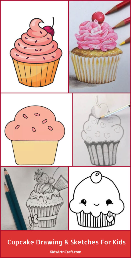 Cupcake Drawing & Sketches For Kids - Kids Art & Craft