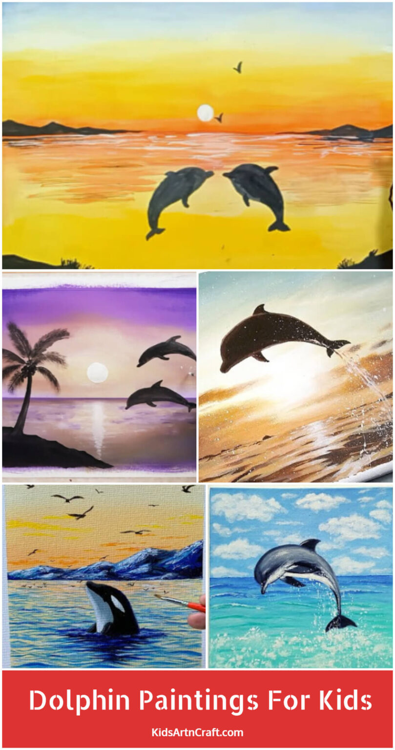 Dolphin Paintings For Kids - Kids Art & Craft