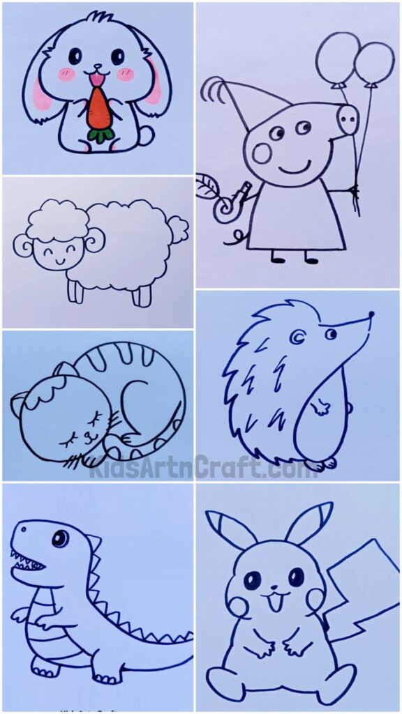 Easy Animal Drawings For Kids And Beginners - Kids Art & Craft