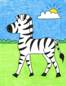 Zebra Drawing & Sketches For Kids - Kids Art & Craft