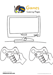 Games Coloring Pages For Kids – Free Printables - Kids Art & Craft