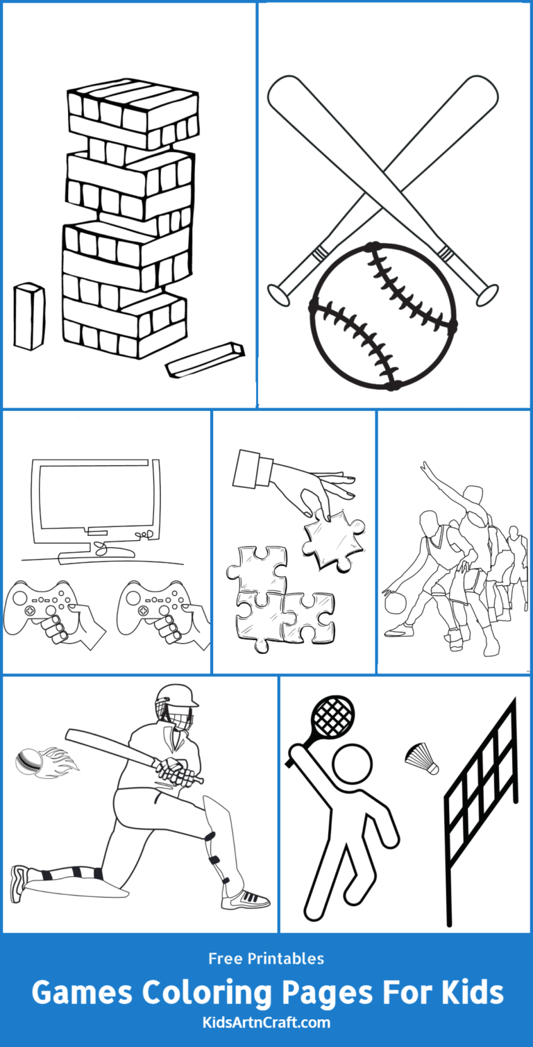 Games Coloring Pages For Kids – Free Printables - Kids Art & Craft