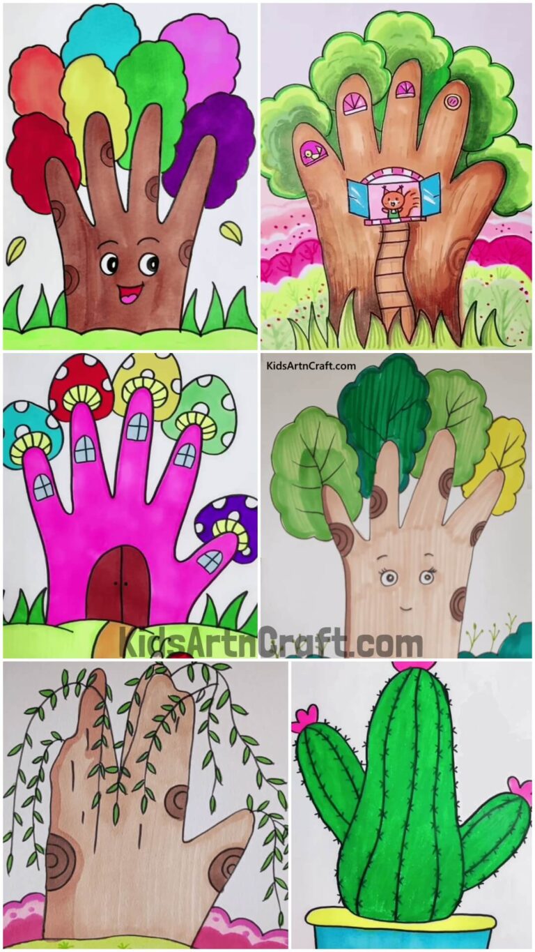 Handy Palm Drawing Ideas For Kids - Kids Art & Craft