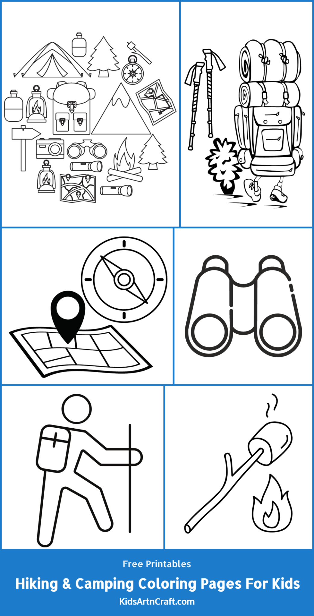 Hiking & Camping Coloring Pages For Kids – Free Printables - Kids Art ...