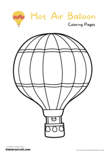 Hot Air Balloons Coloring Pages For Kids – Free Printables - Kids Art ...