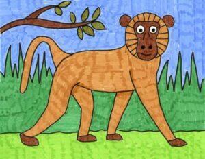 Baboon Drawing & Sketches For Kids - Kids Art & Craft