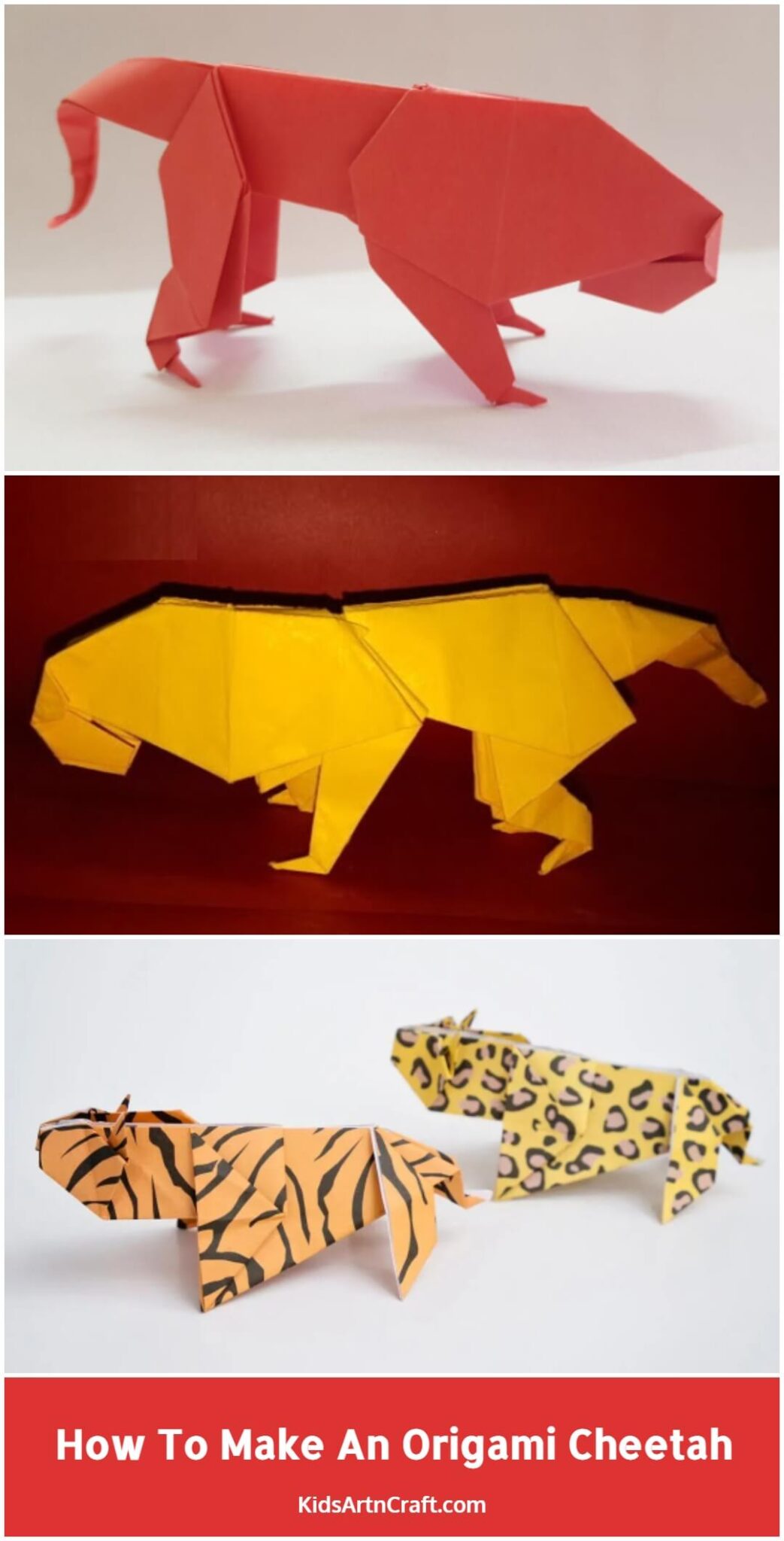 How To Make An Origami Cheetah With Kids - Kids Art & Craft