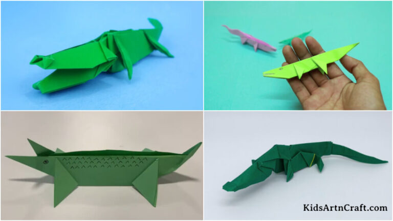 How To Make An Origami Crocodile With Kids - Kids Art & Craft