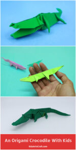 How To Make An Origami Crocodile With Kids - Kids Art & Craft