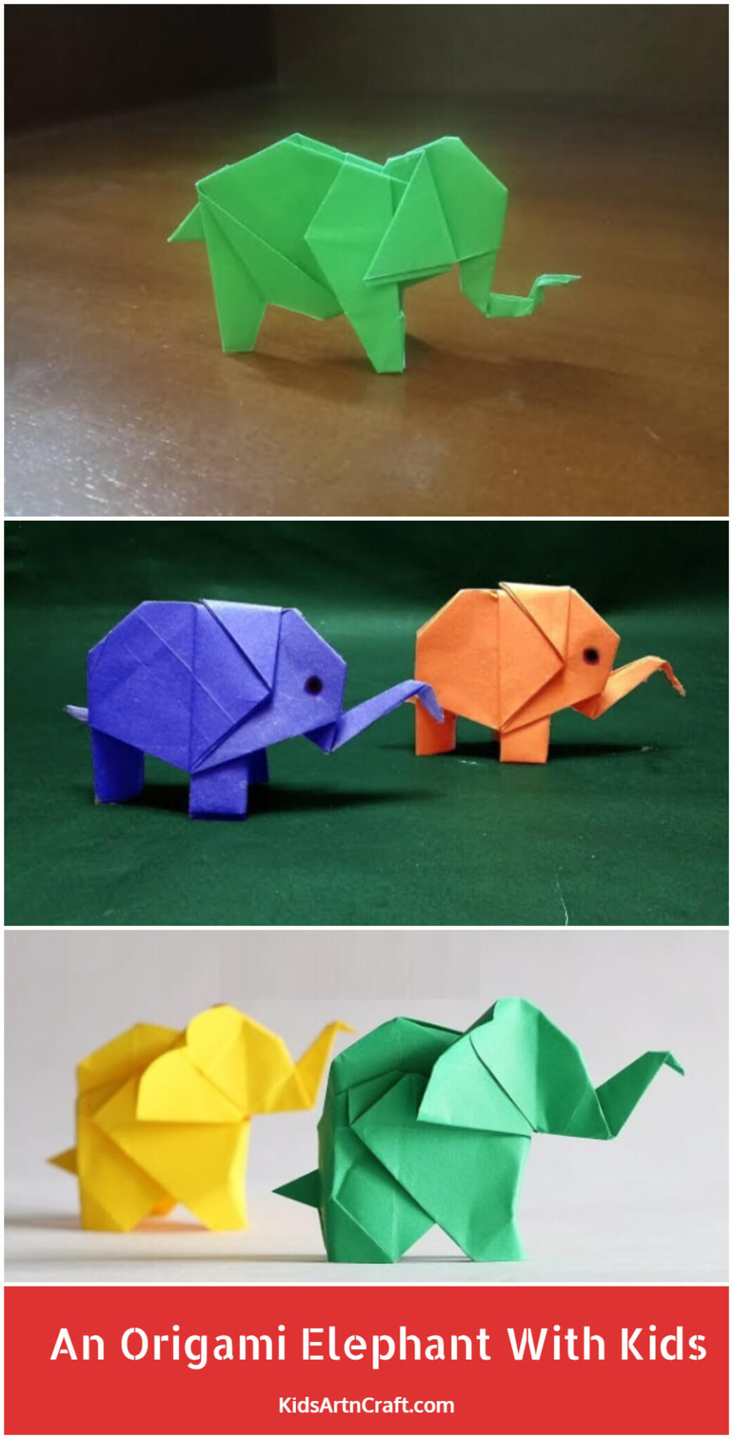 How To Make An Origami Elephant With Kids - Kids Art & Craft