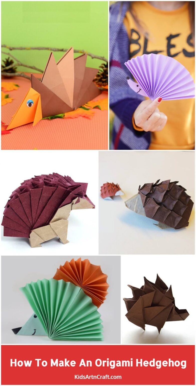 How To Make An Origami Hedgehog With Kids - Kids Art & Craft