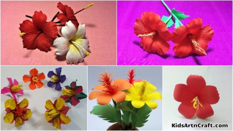 How To Make An Origami Hibiscus With Kids - Kids Art & Craft