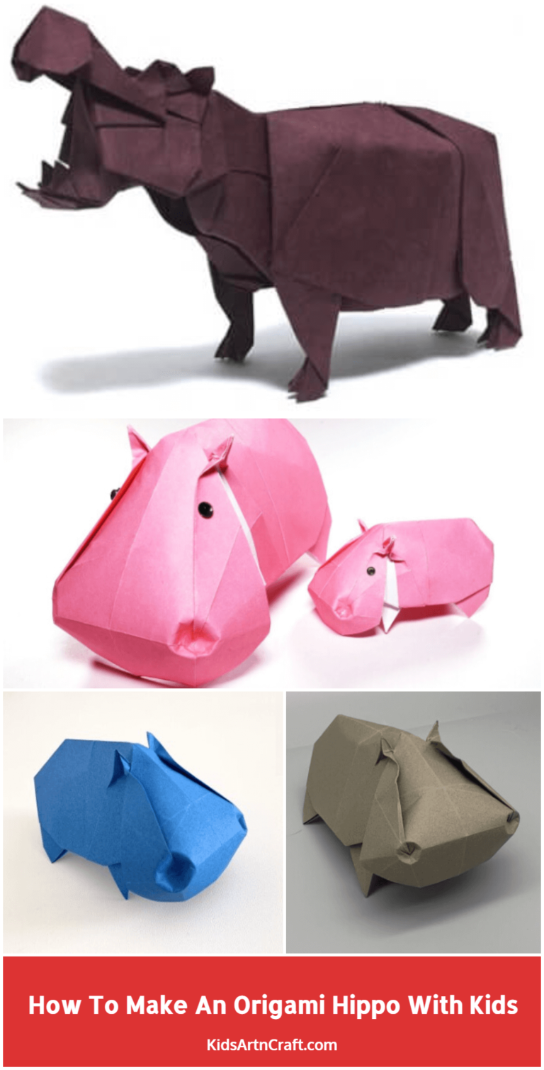 How To Make An Origami Hippo With Kids - Kids Art & Craft