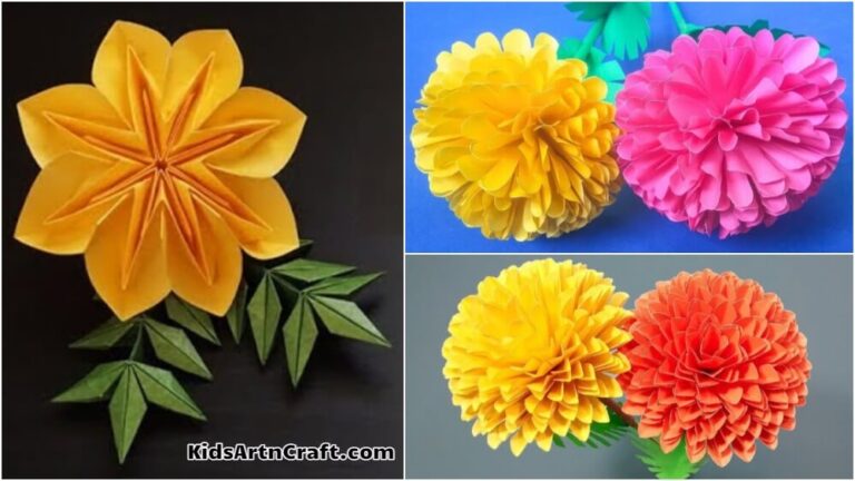 How To Make An Origami Marigold With Kids - Kids Art & Craft