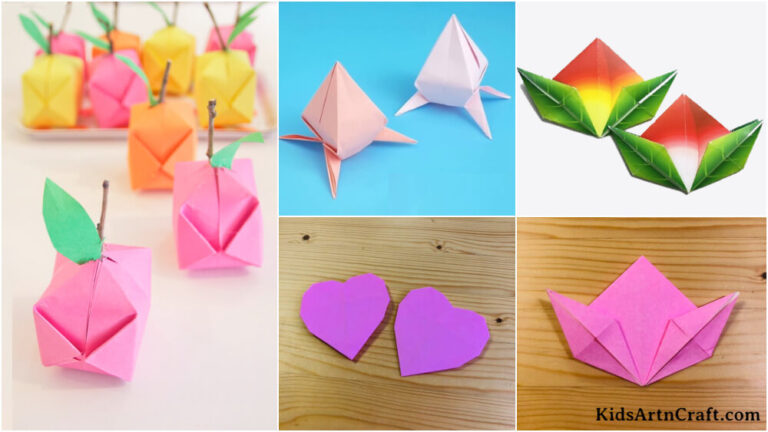 How To Make An Origami Peach Fruit With Kids - Kids Art & Craft