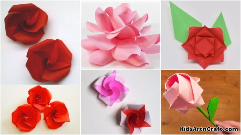 How To Make An Origami Rose With Kids - Kids Art & Craft