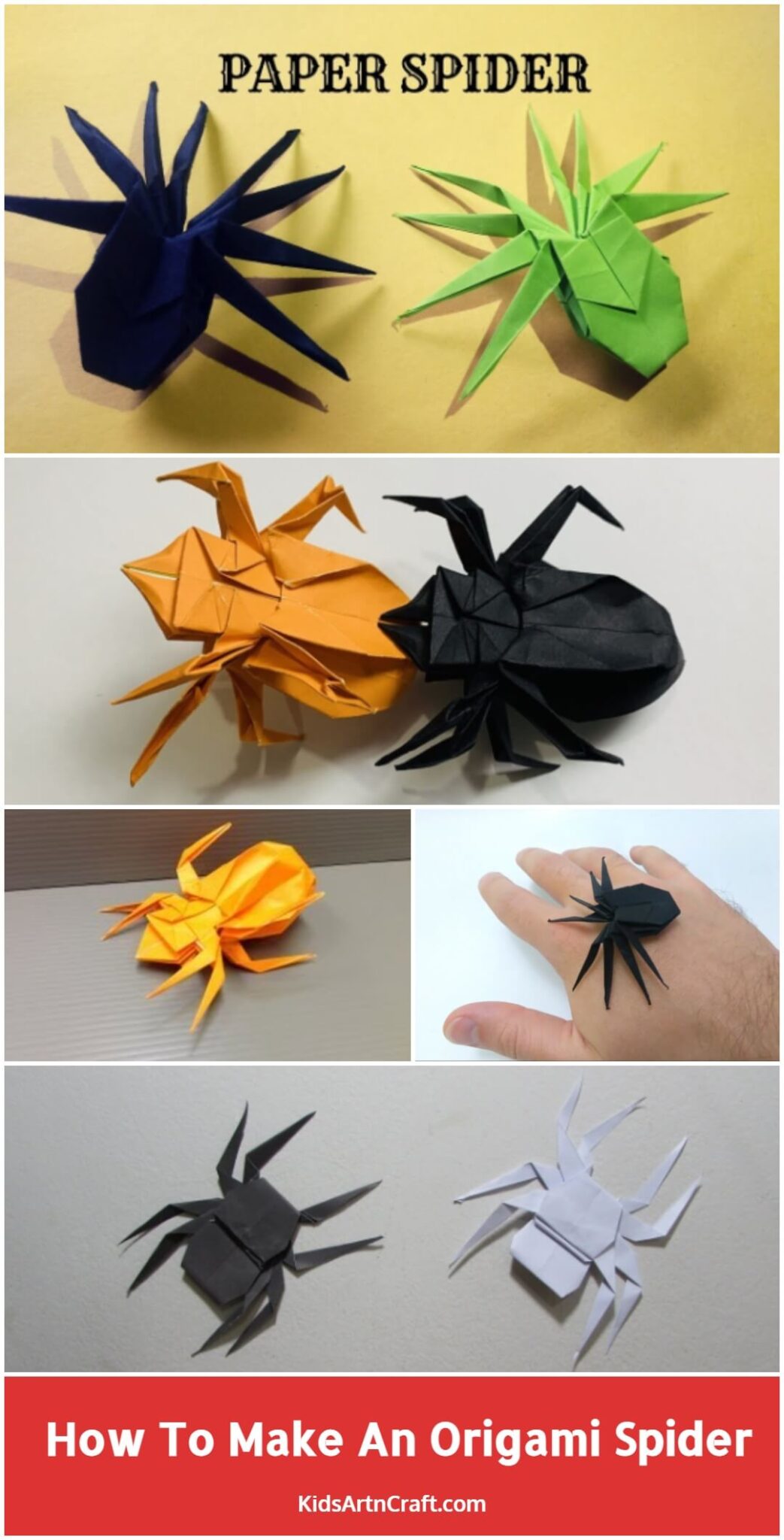 How To Make An Origami Spider With Kids - Kids Art & Craft