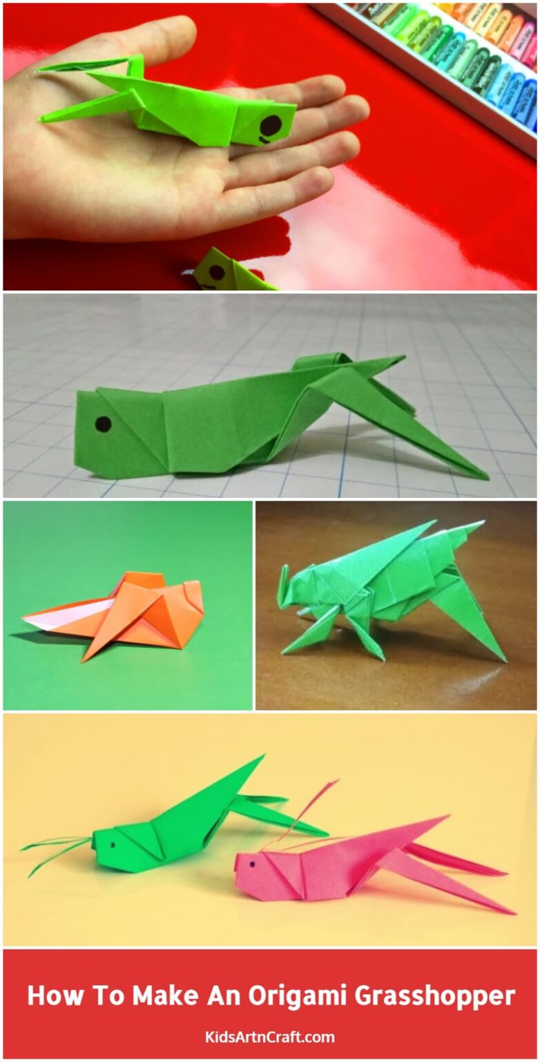How To Make An Origami Grasshopper With Kids - Kids Art & Craft