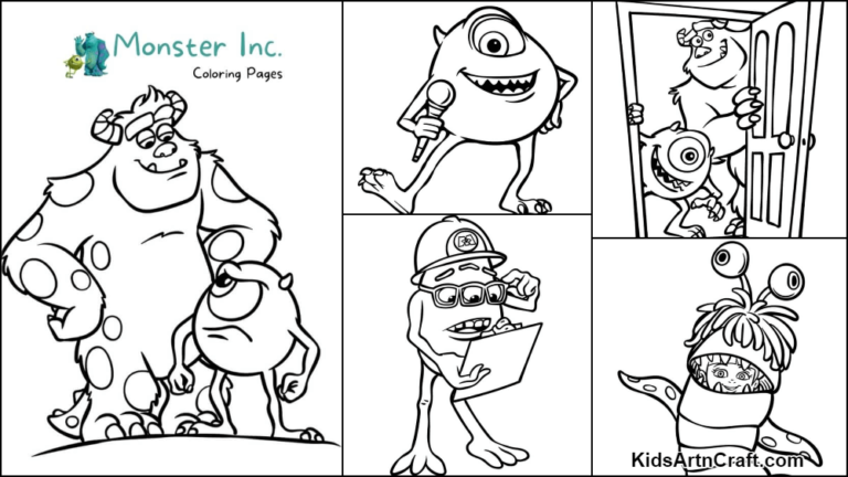 Monster inc. Coloring Pages For Kids – Free Printables - Kids Art & Craft