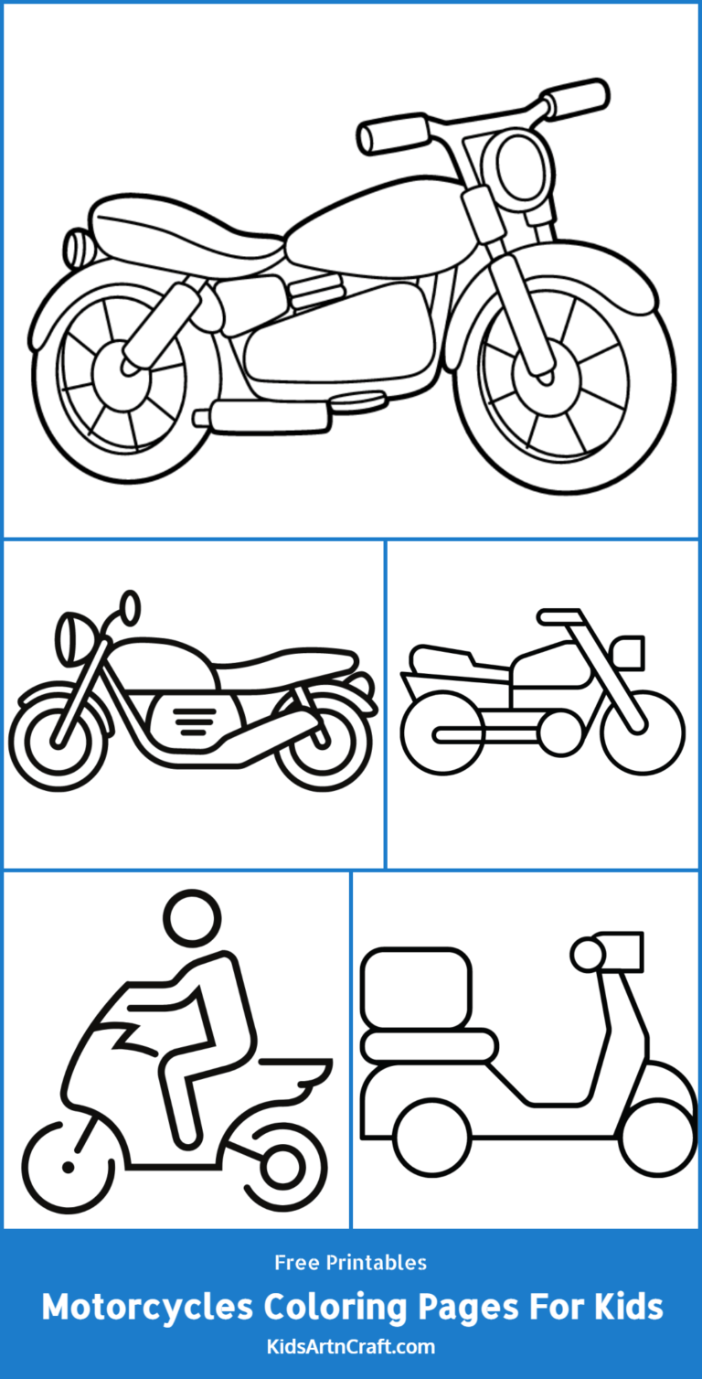 Motorcycles Coloring Pages For Kids – Free Printables - Kids Art & Craft
