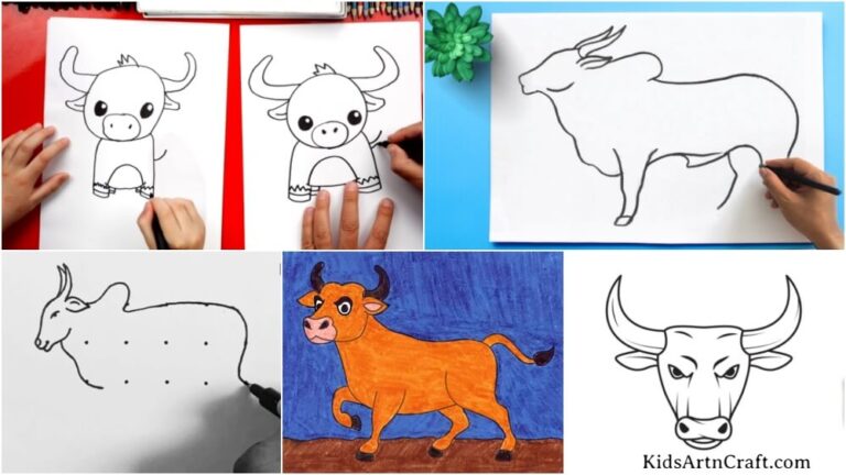 Ox Drawing & Sketches For Kids - Kids Art & Craft