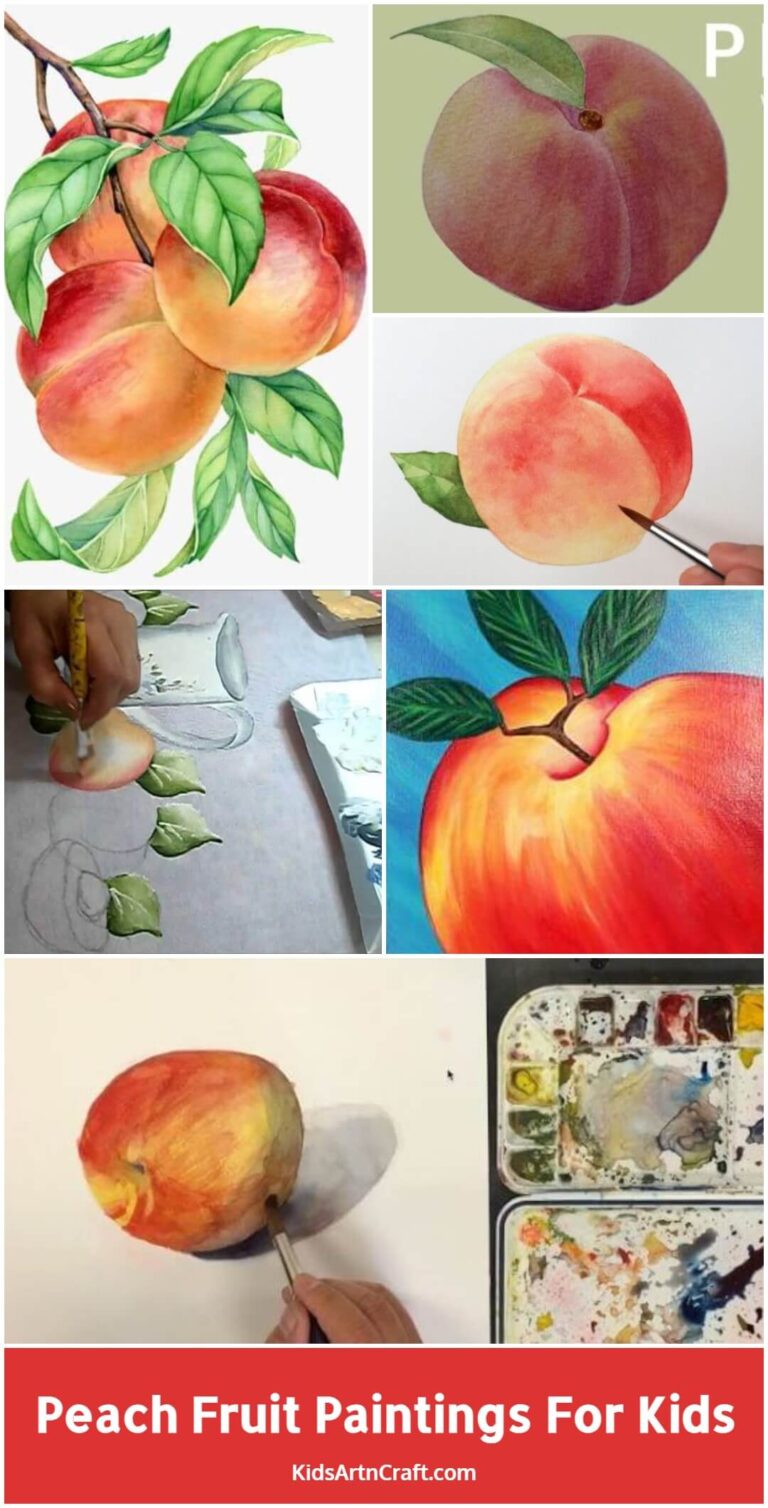 Peach Fruit Paintings for Kids - Kids Art & Craft